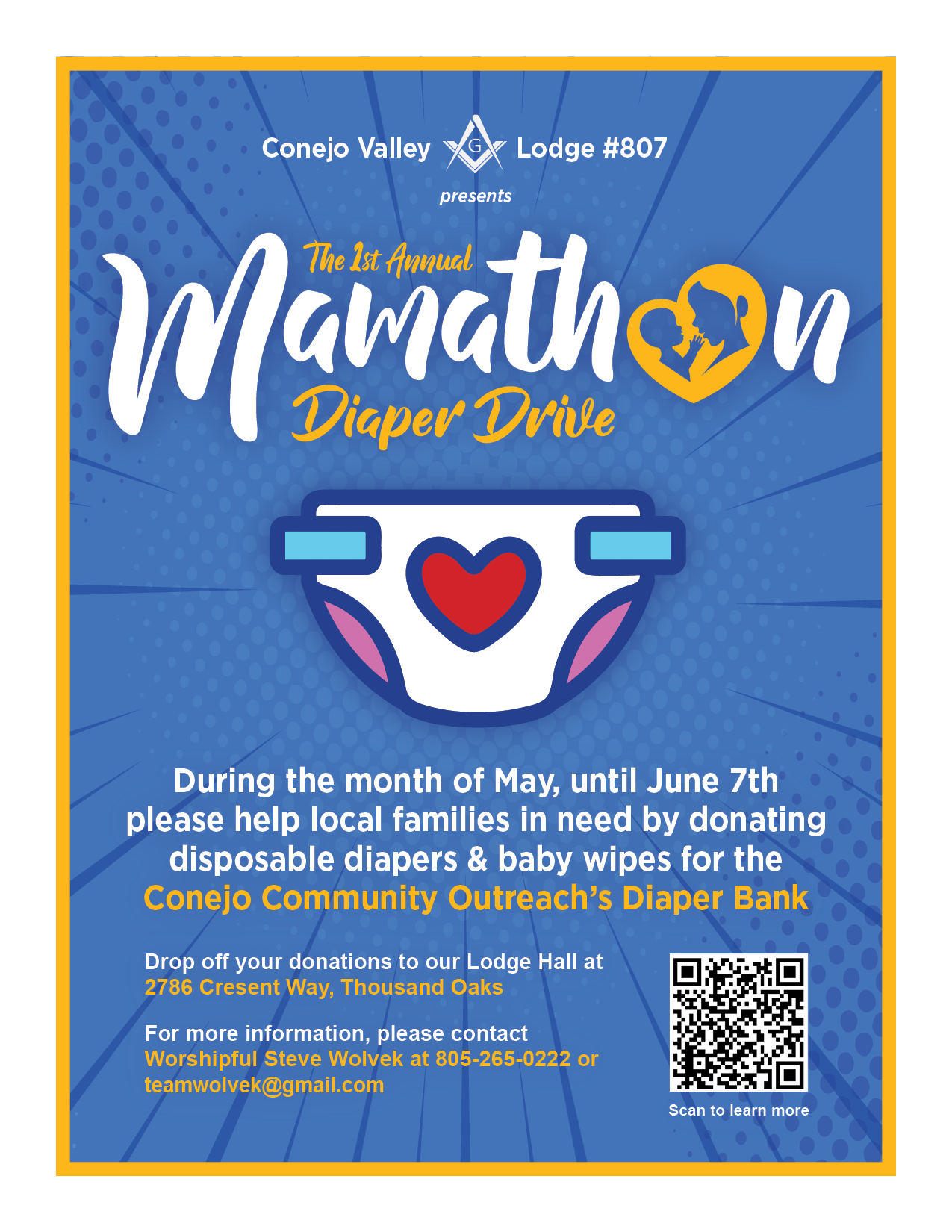 1st Annual Mamathon Diaper Driver | Conejo Valley Lodge No. 807