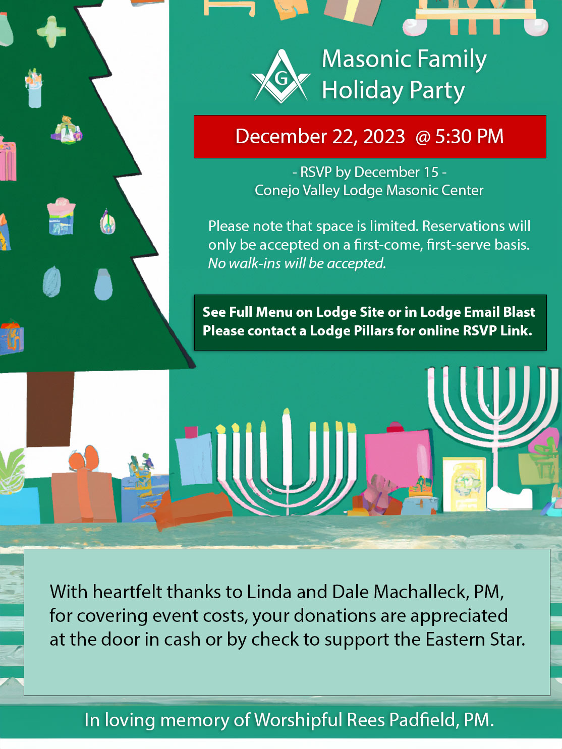 Masonic Family Holiday Party 2023 | Conejo Valley Lodge No. 807